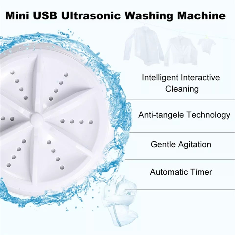 Mini Washing Machine Portable Ultrasonic Turbine Washer – 999Only