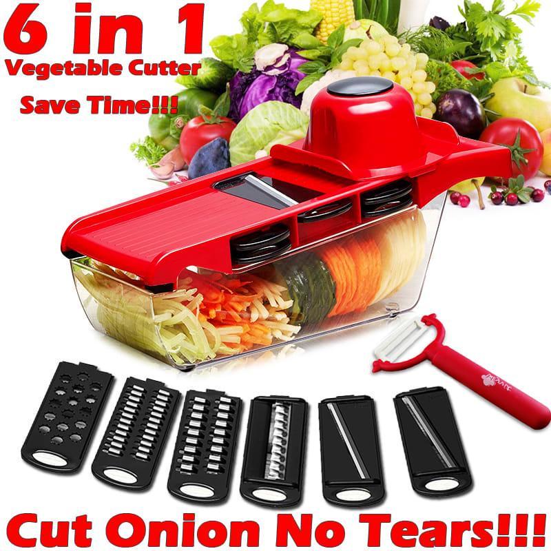 6 In 1 Vegetable Cutter with Steel Blade – 999Only